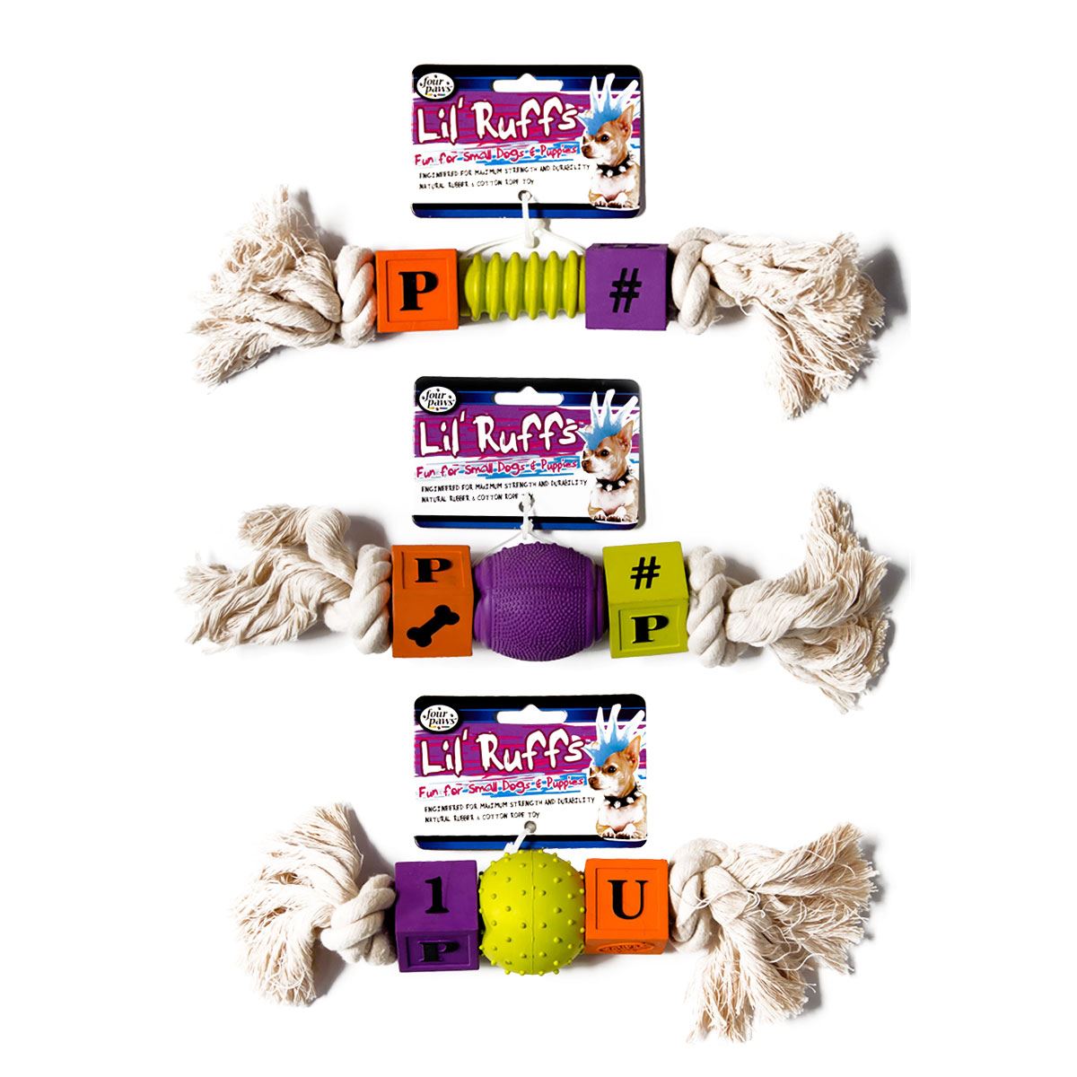 Four Paws Lil Ruff Dog Toys Puppy Rubber Ball Teething Play Rope — KCT ...