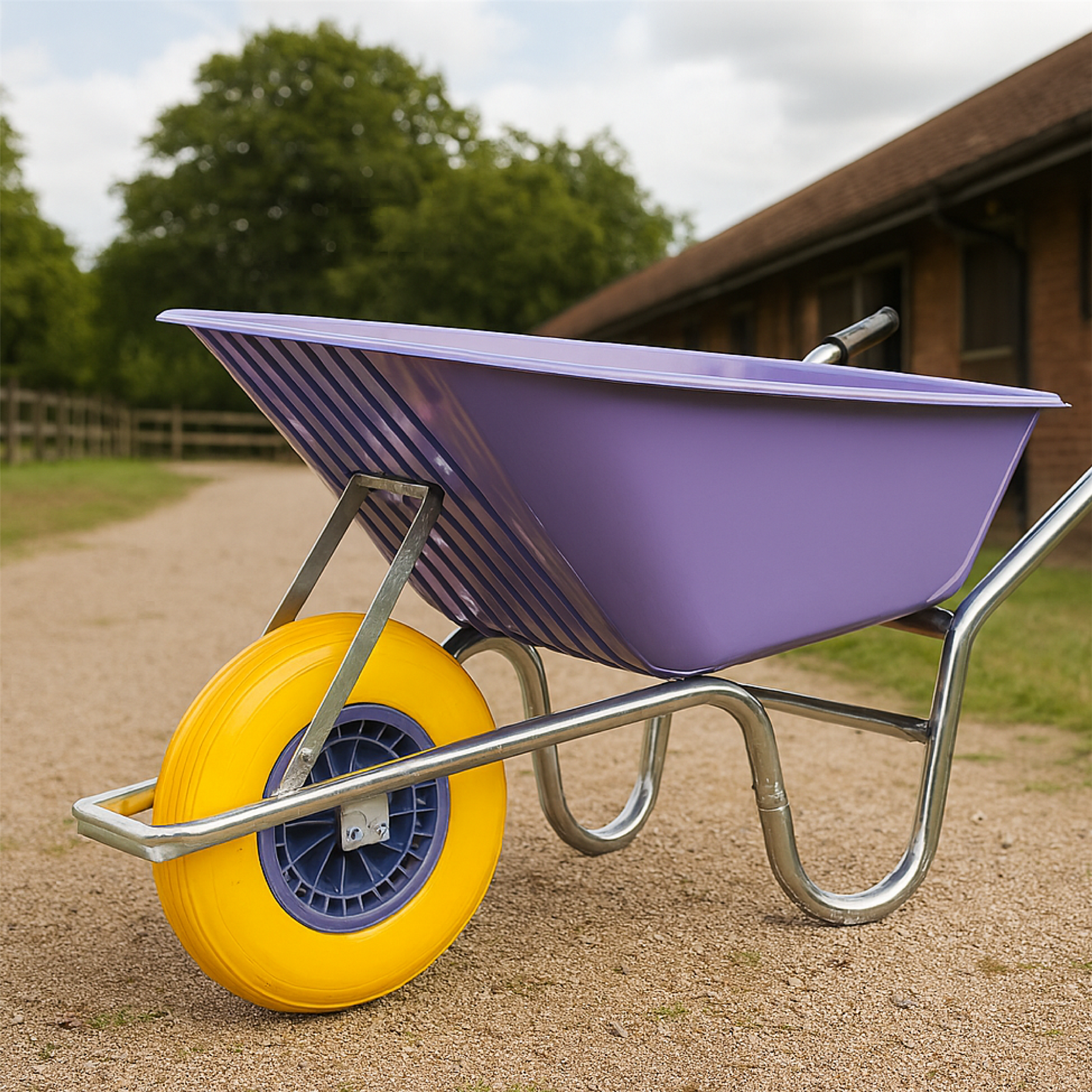 KCT 110 Litre Garden Steel Frame Wheelbarrow Outdoor Heavy Duty ...