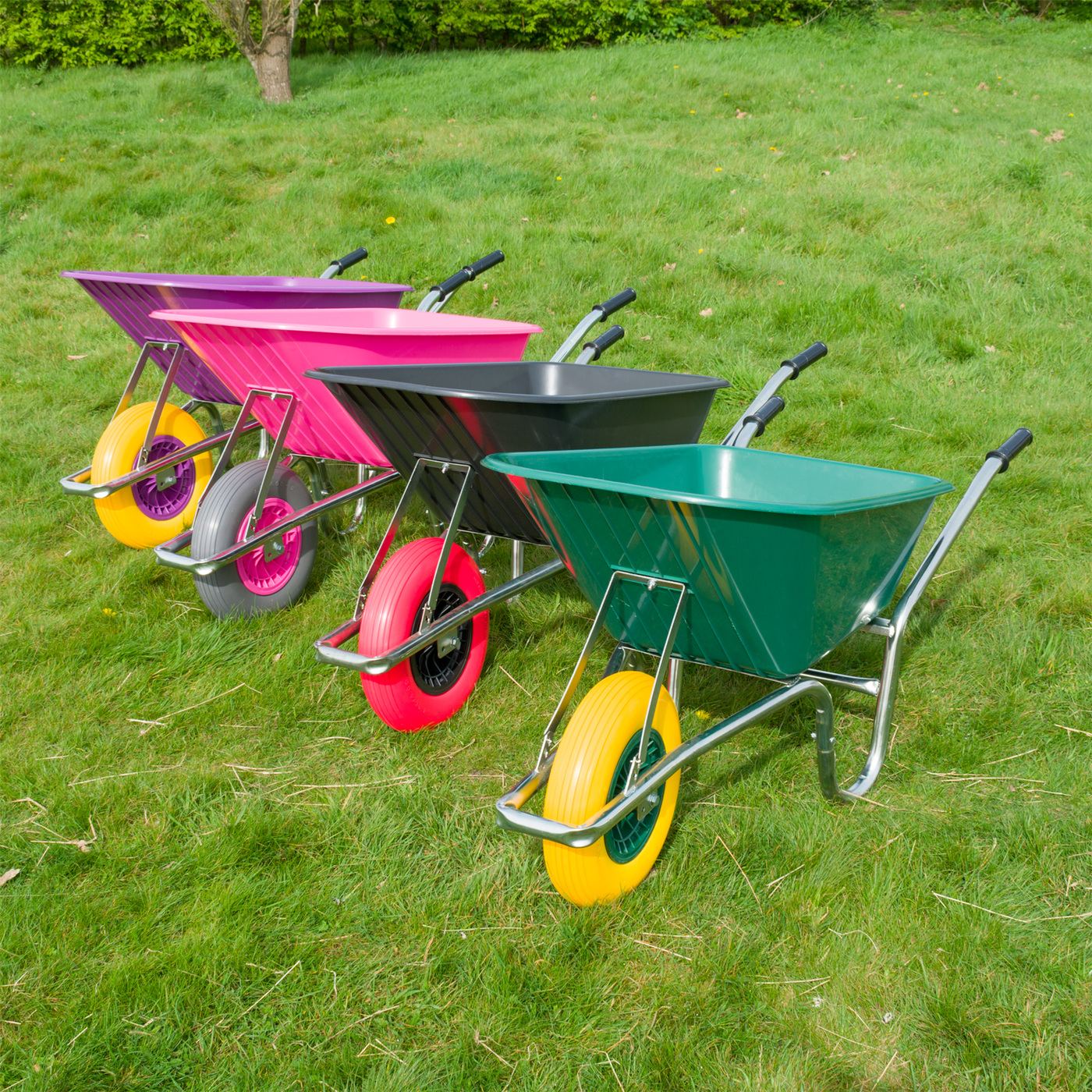 KCT 110 Litre Garden Steel Frame Wheelbarrow Outdoor Heavy Duty ...