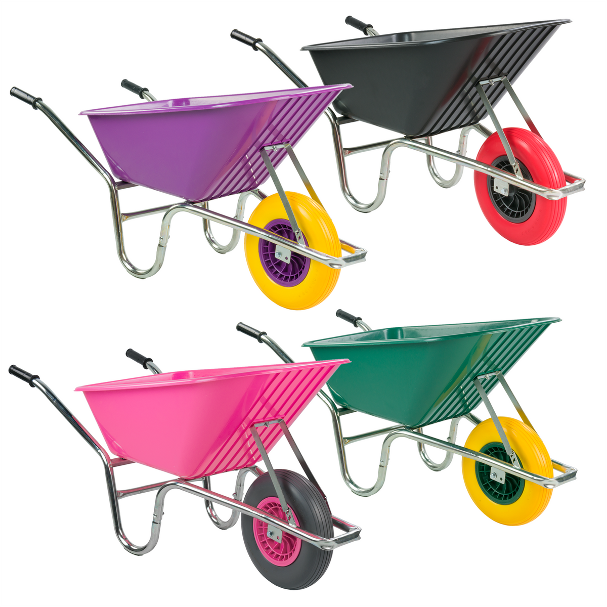 KCT 110 Litre Garden Steel Frame Wheelbarrow Outdoor Heavy Duty ...
