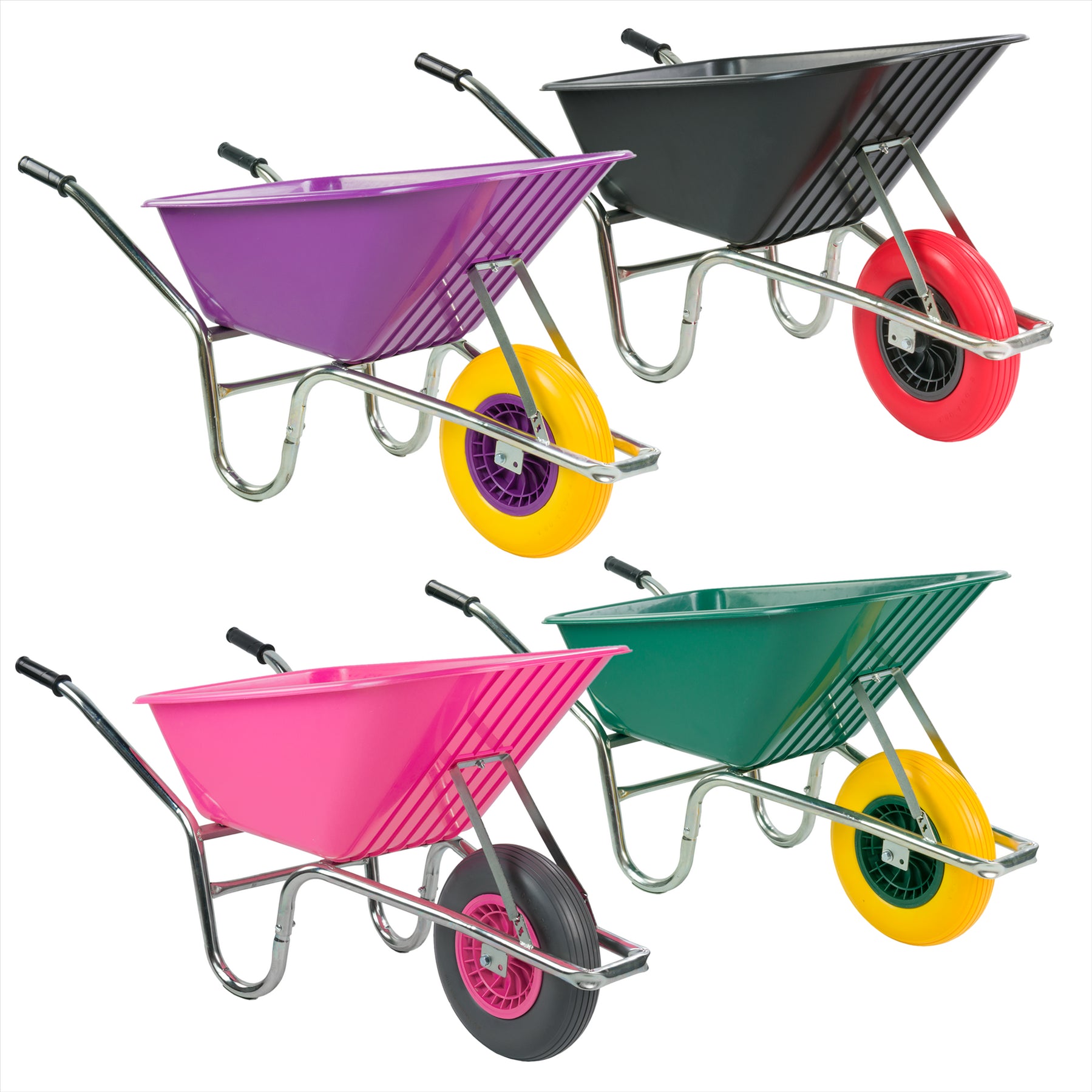 KCT 110 Litre Garden Steel Frame Wheelbarrow Outdoor Heavy Duty ...