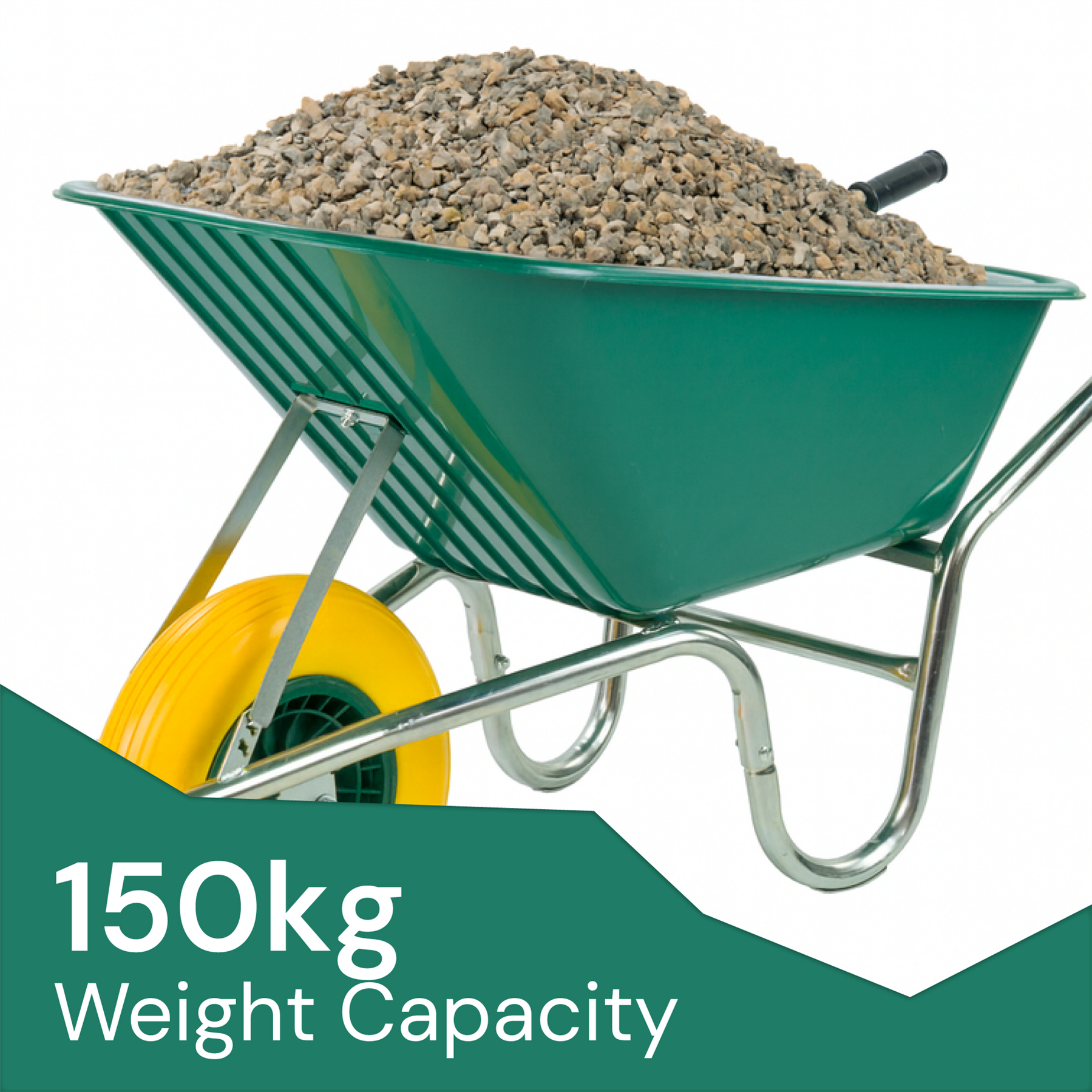 KCT 110 Litre Garden Steel Frame Wheelbarrow Outdoor Heavy Duty ...