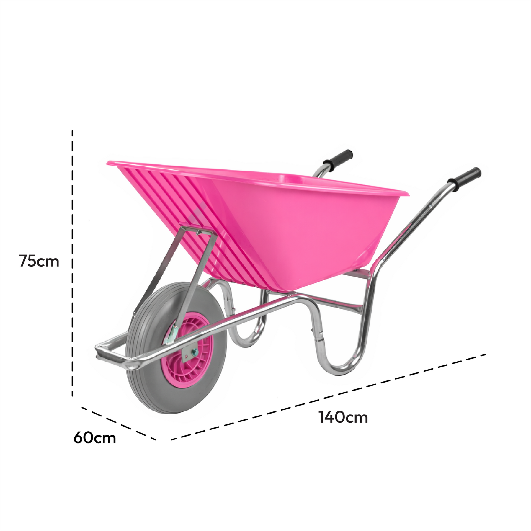 KCT 110 Litre Garden Steel Frame Wheelbarrow Outdoor Heavy Duty ...
