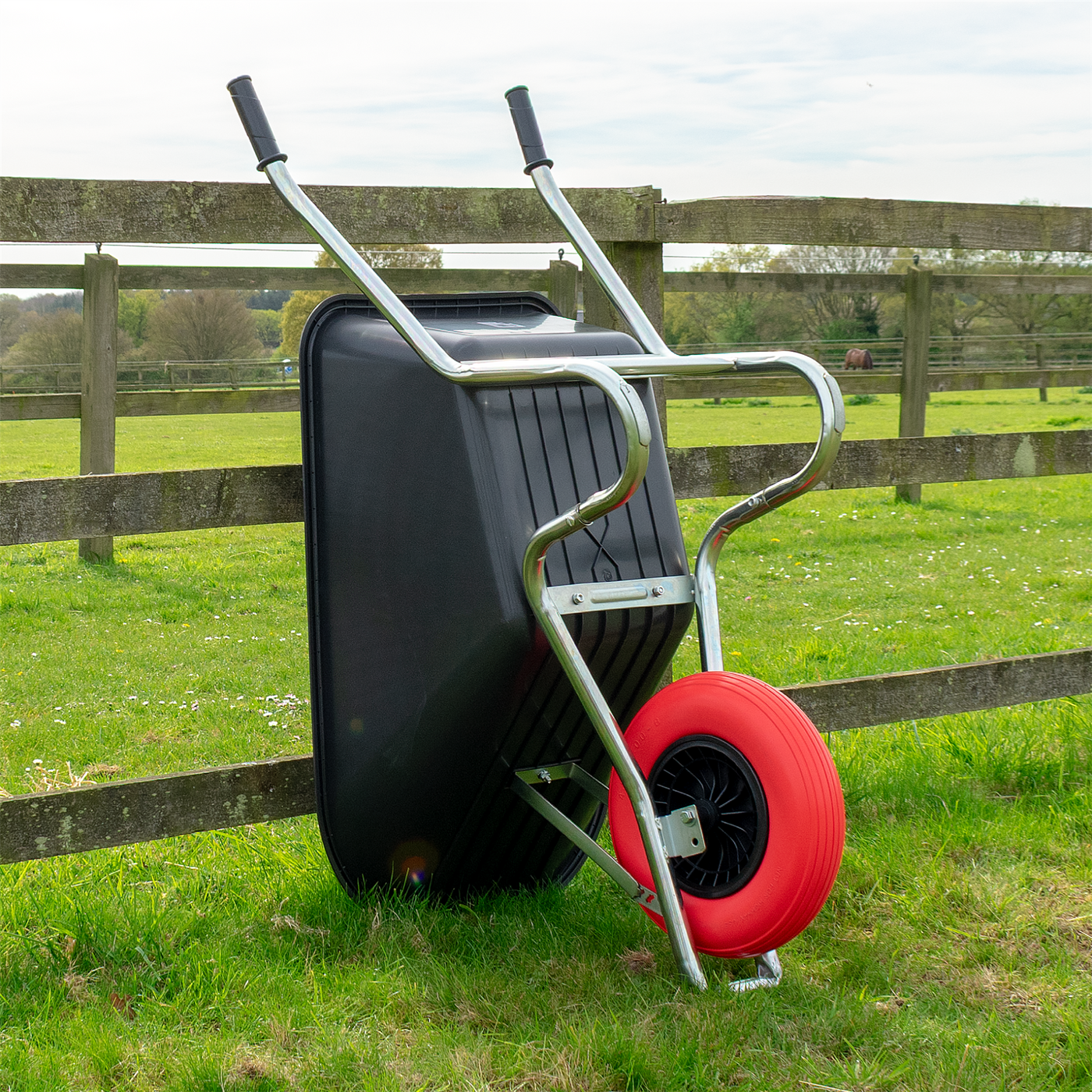 KCT 110 Litre Garden Steel Frame Wheelbarrow Outdoor Heavy Duty ...