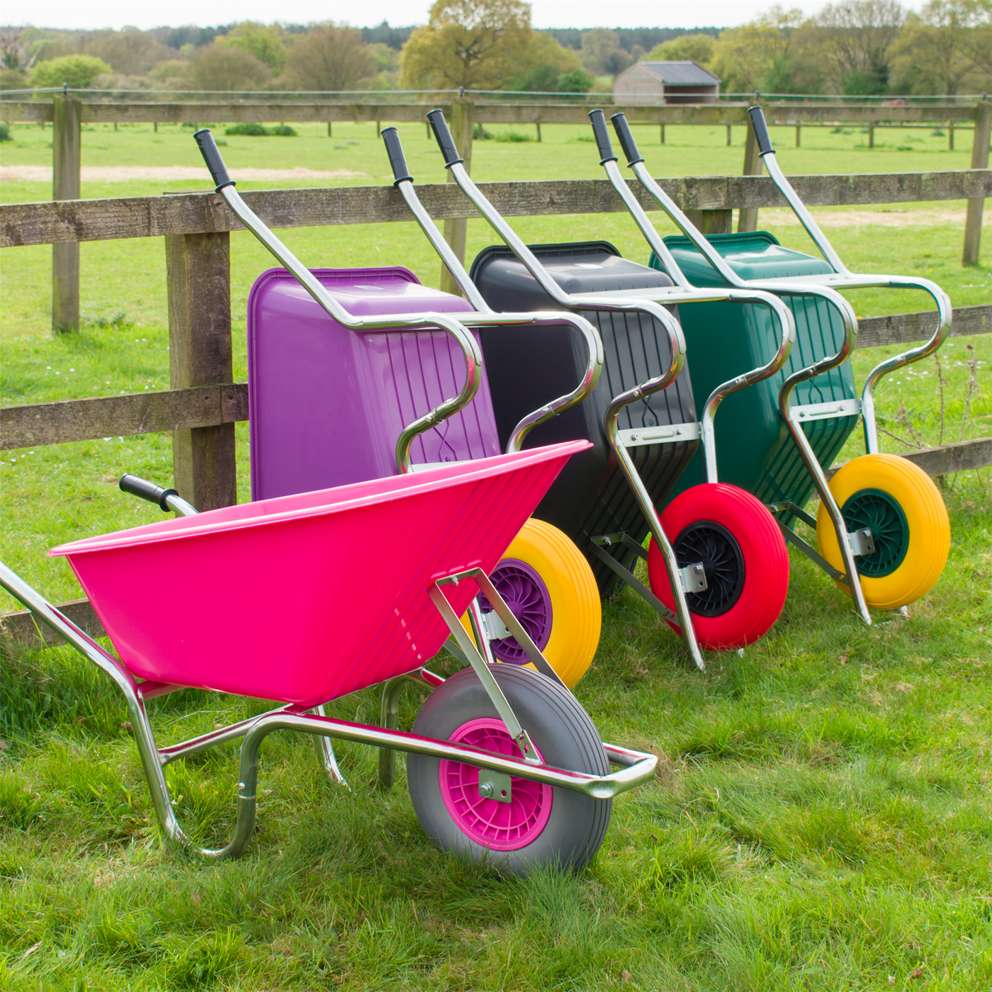 KCT 110 Litre Garden Steel Frame Wheelbarrow Outdoor Heavy Duty ...
