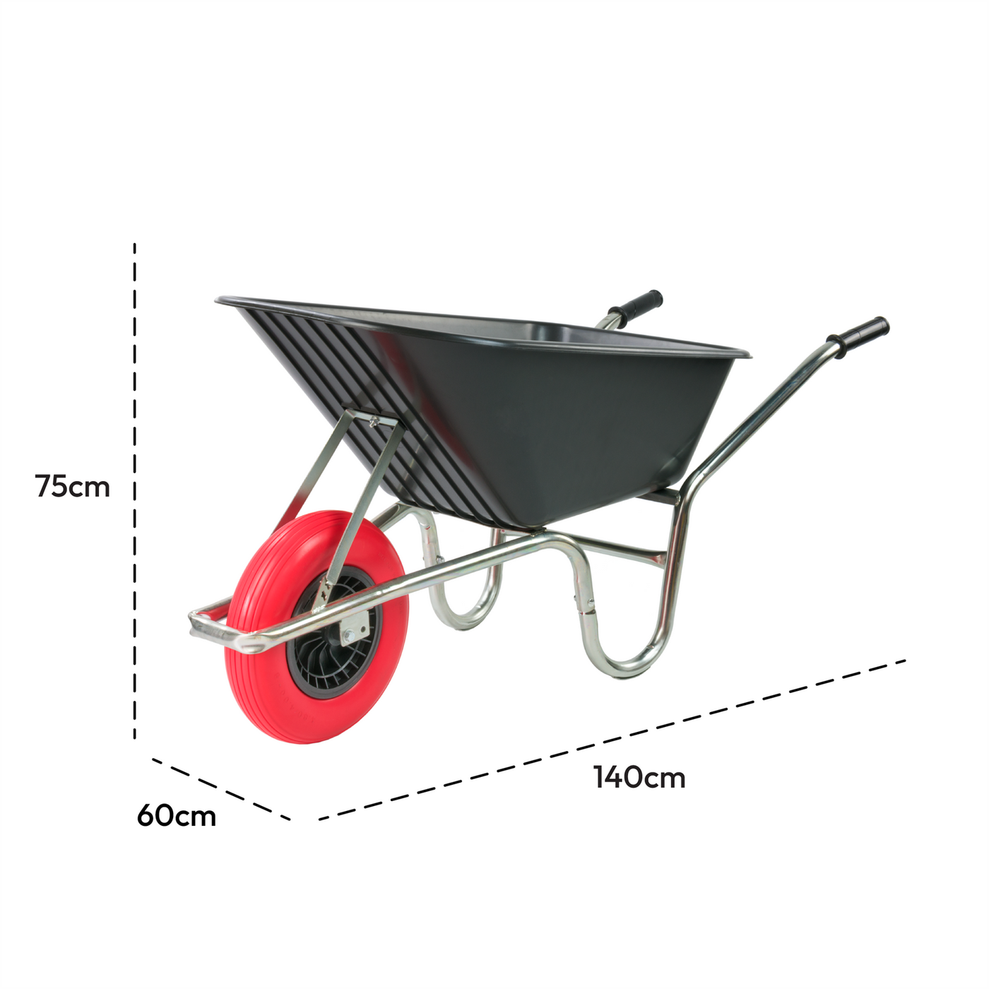 KCT 110 Litre Garden Steel Frame Wheelbarrow Outdoor Heavy Duty ...