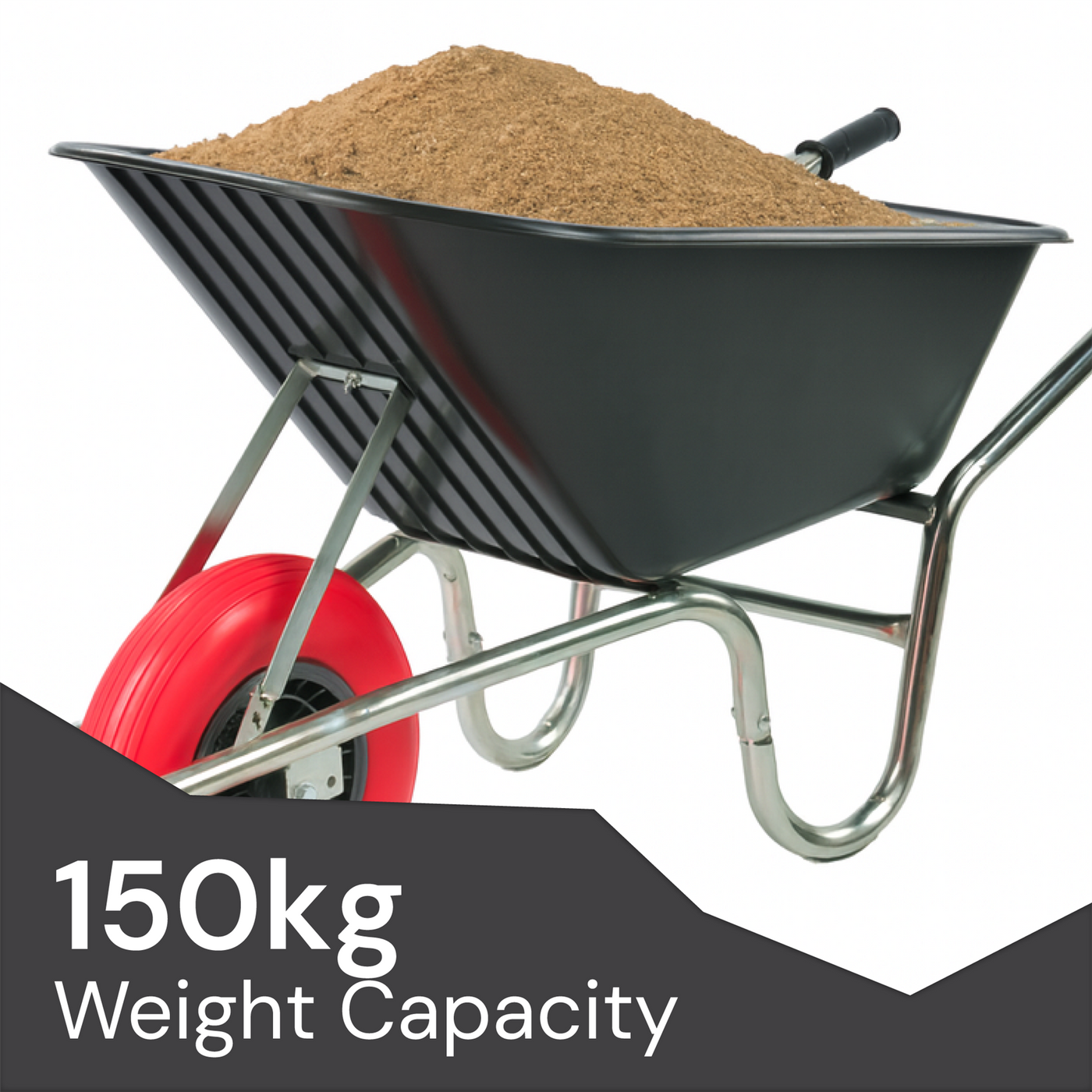 KCT 110 Litre Garden Steel Frame Wheelbarrow Outdoor Heavy Duty ...