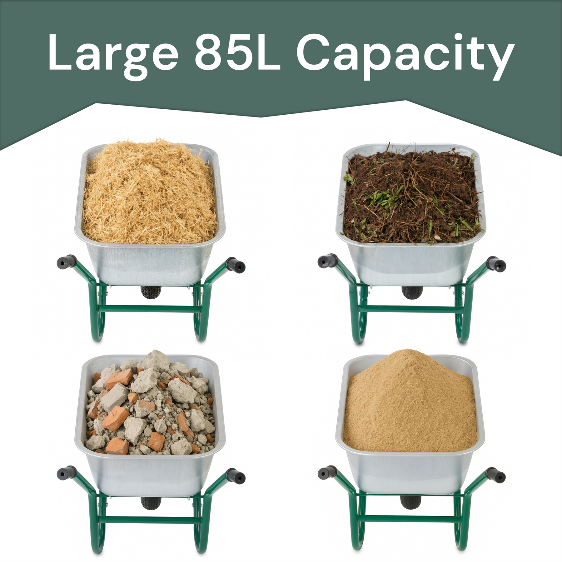 KCT 85L Wheelbarrow with Pneumatic Tyre | Heavy Duty Garden Barrow ...