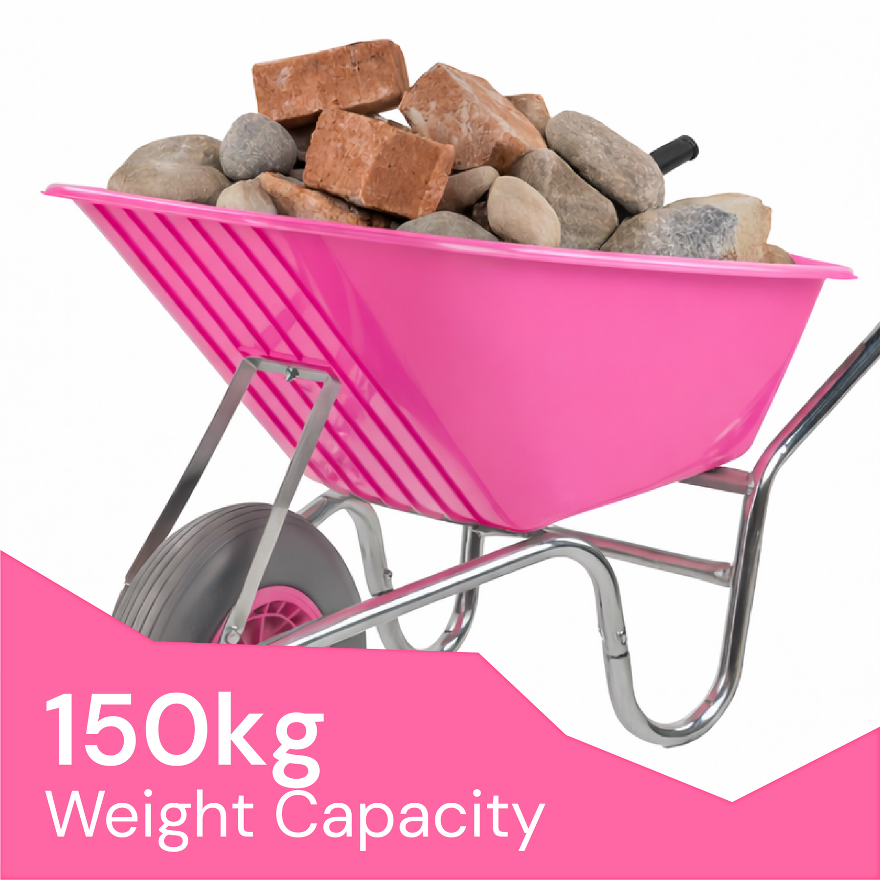 KCT 110 Litre Garden Steel Frame Wheelbarrow Outdoor Heavy Duty ...