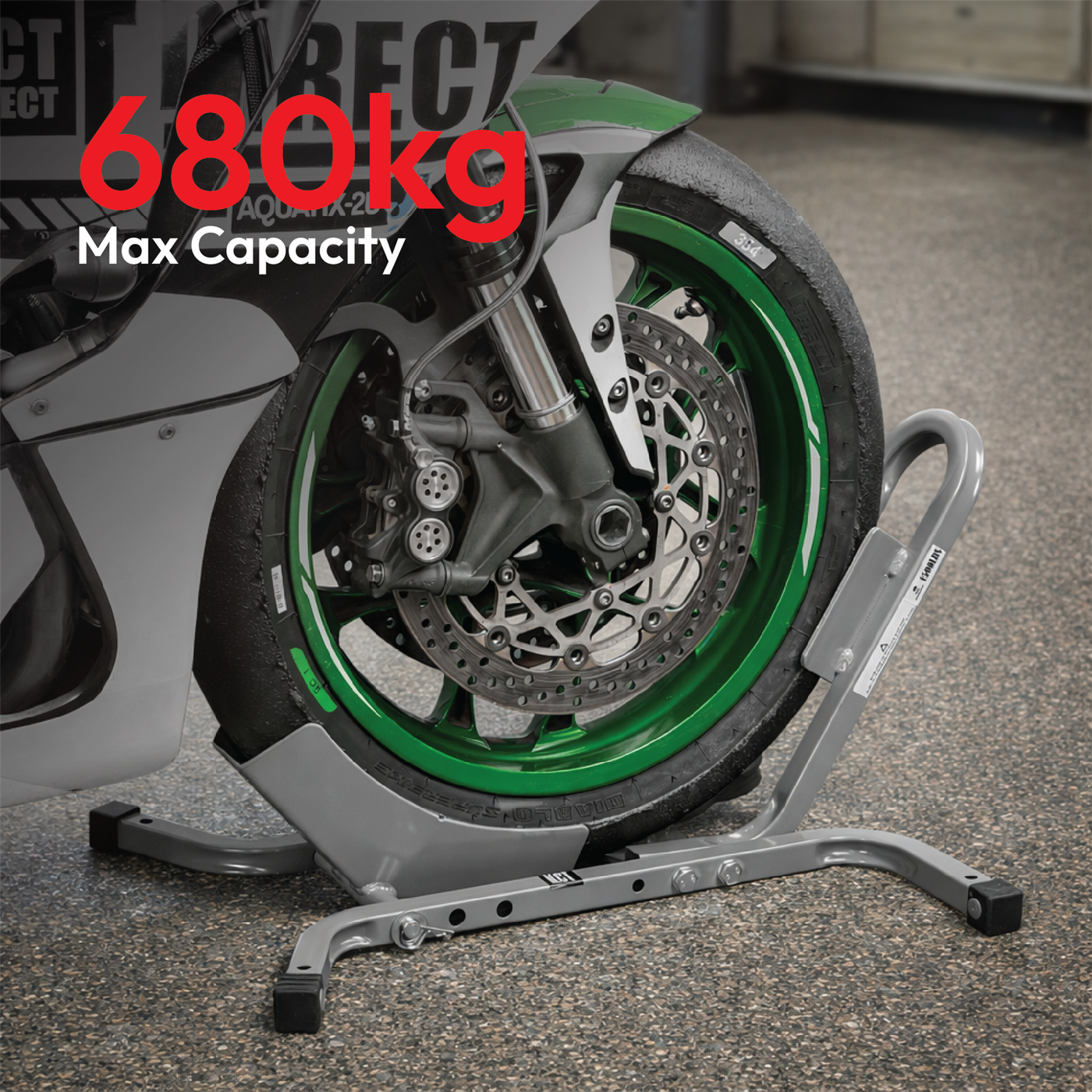 KCT Direct Heavy Duty Motorcycle Wheel Chock Stand - Secure Tire Holder